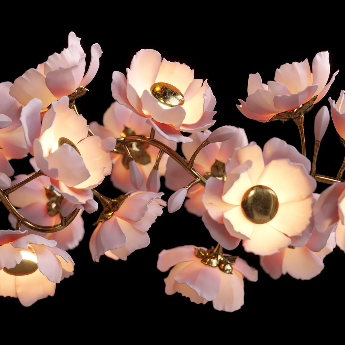 Camellia flower artist style Chandelier light B – Ulamps