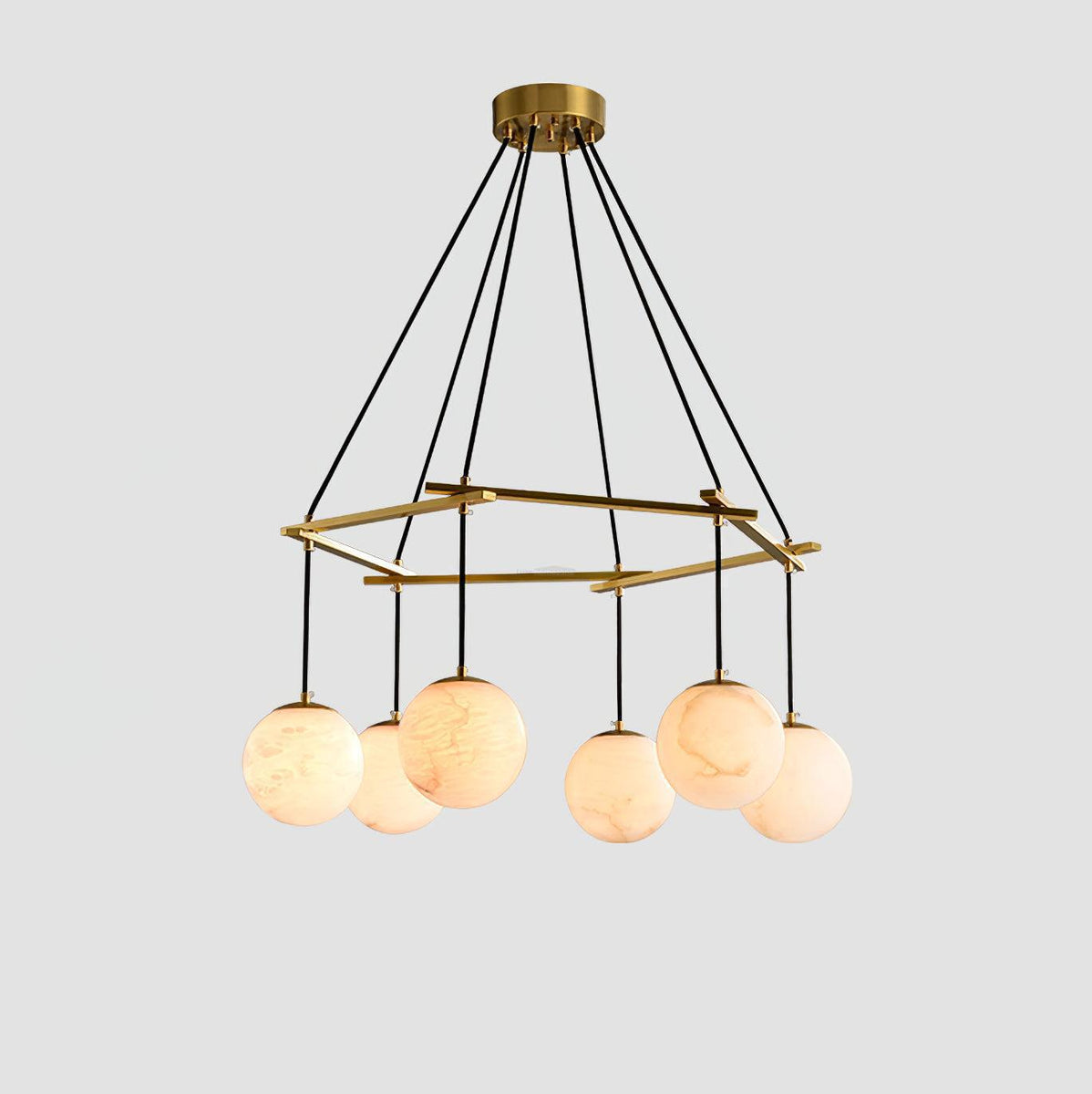 Miira Alabaster Round Modern Dining Room Light Fixtures, Living Room C ...
