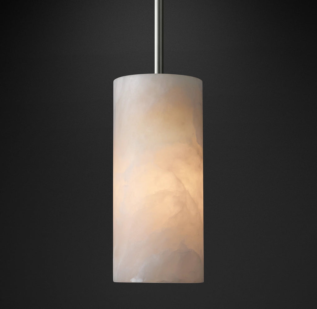Hand Carved Alabaster Cylinder Pendant Lights for Kitchen Island ...