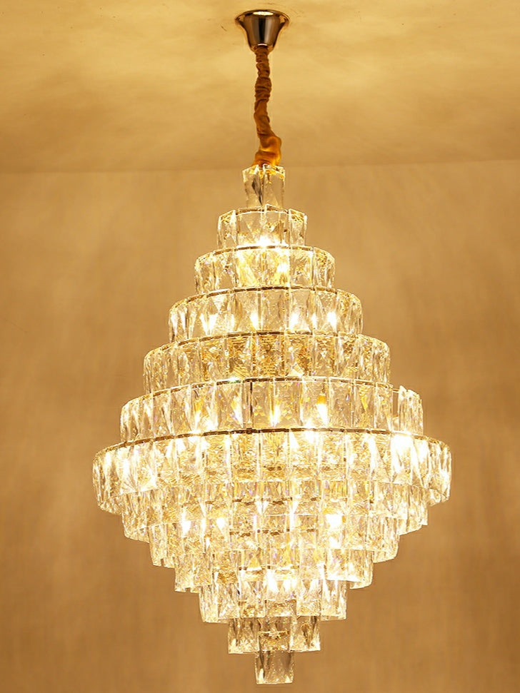 Extra Large Foyer Pure Crystal Ceiling Light Fixture Living Room Entra ...