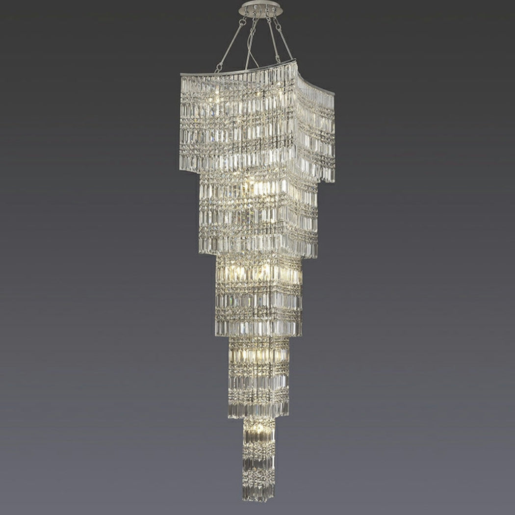 Extra Large Foyer Vertical Layers K9 Crystal Chandelier Chrome Ceiling ...