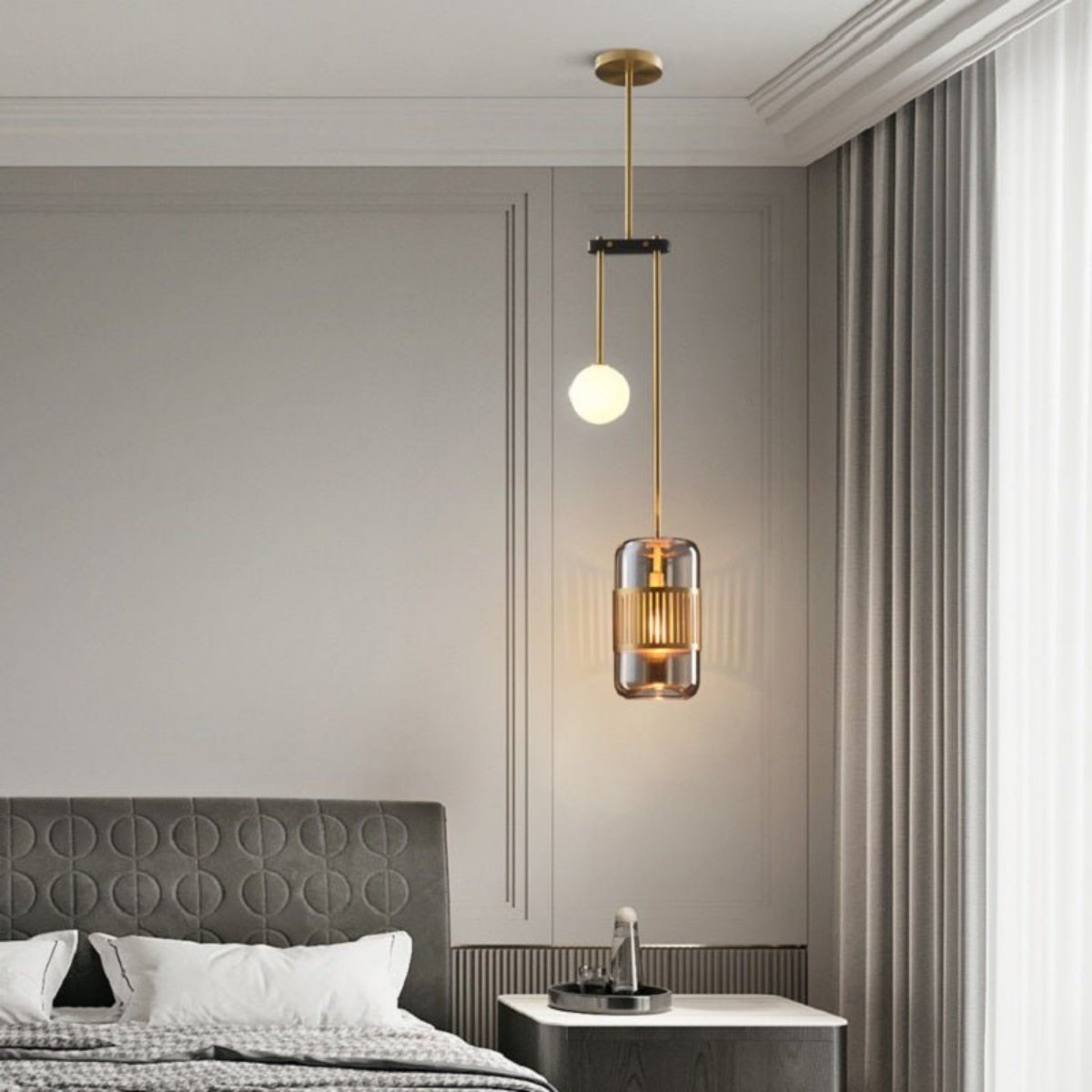 U-shaped Brass Bedroom Pendant Light Modern Lighting – Ulamps