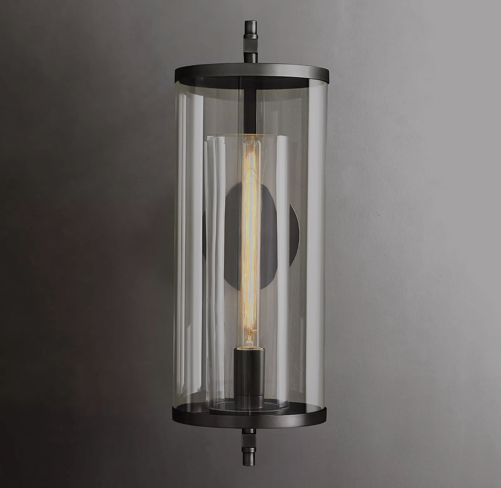 Devaux Grand Round Outdoor Garage Exterior Wall Sconce Lights, Bathroom ...