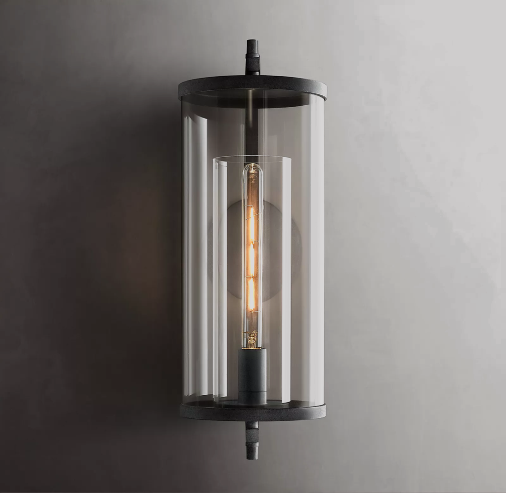 Devaux Grand Round Outdoor Garage Exterior Wall Sconce Lights, Bathroom ...