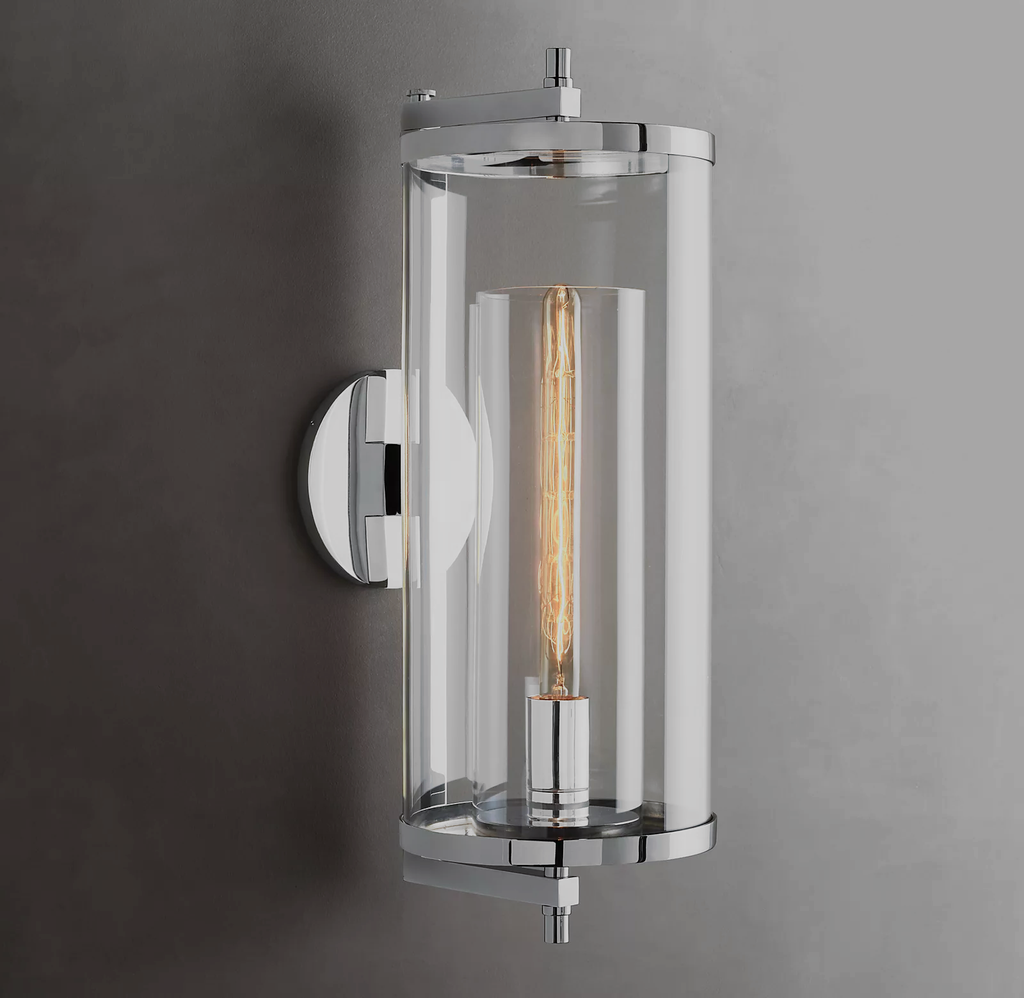 Devaux Grand Round Outdoor Garage Exterior Wall Sconce Lights, Bathroom ...