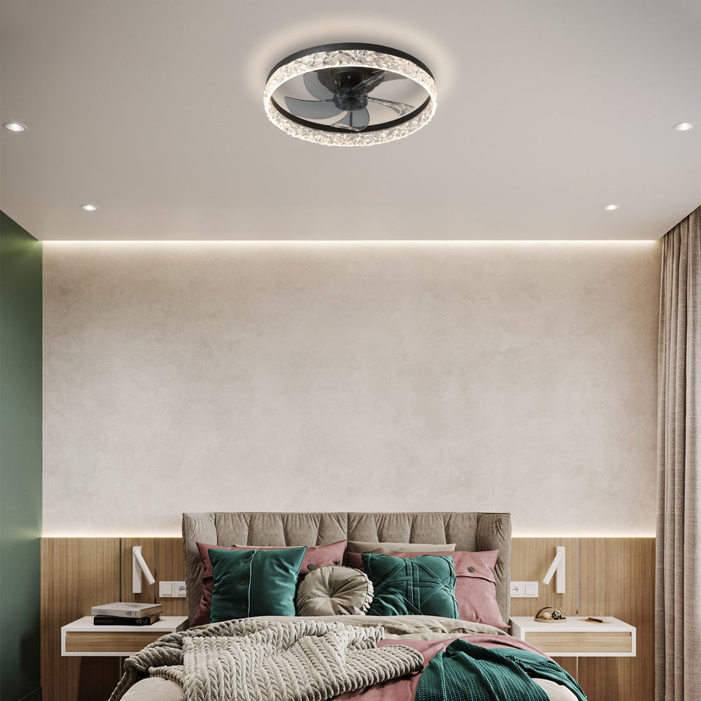 Maeve Modern Indoor Recessed Ceiling Fan with Remote Control for Bedro ...