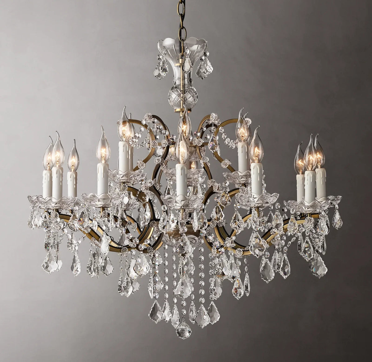 Rococo Iron & Crystal Round Chandelier 33'' – Ulamps